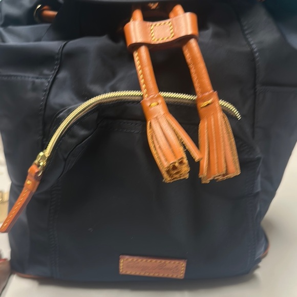 Dooney & Bourke | Bags | Dooney Bourke Black And Tan Backpack | Poshmark